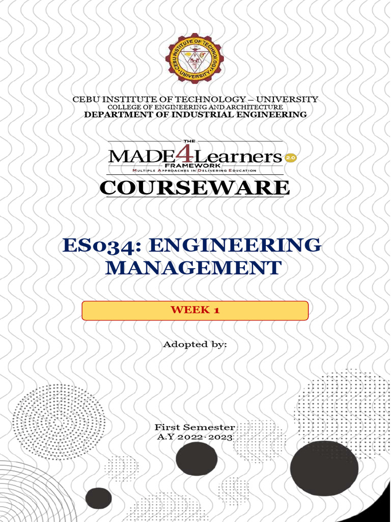ES034 MGT WEEK 1 COURSEWARE | PDF