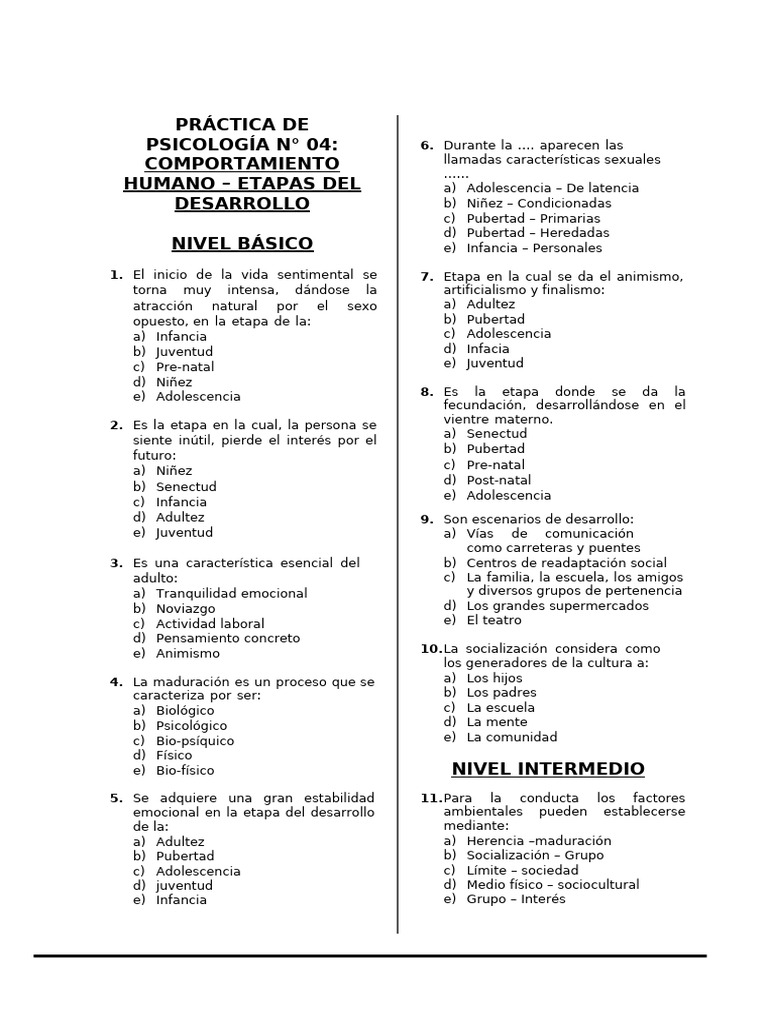 Practica N 04 Psicologia Cepre Untrm | PDF