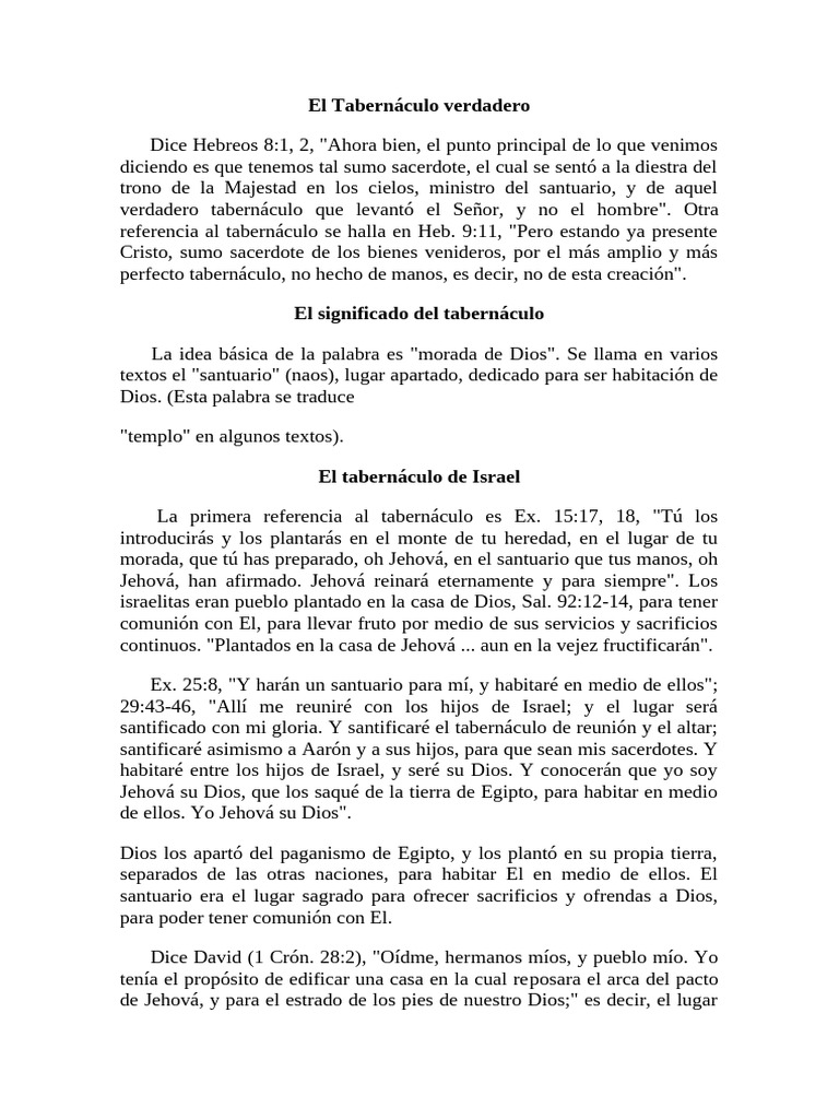 Significado Del Tabernáculo | PDF | Tabernáculo | Cristo (título)