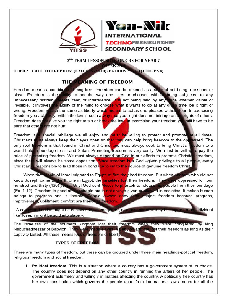 CRS 3RD Term Note For JSS 1 Week 3&4 | PDF