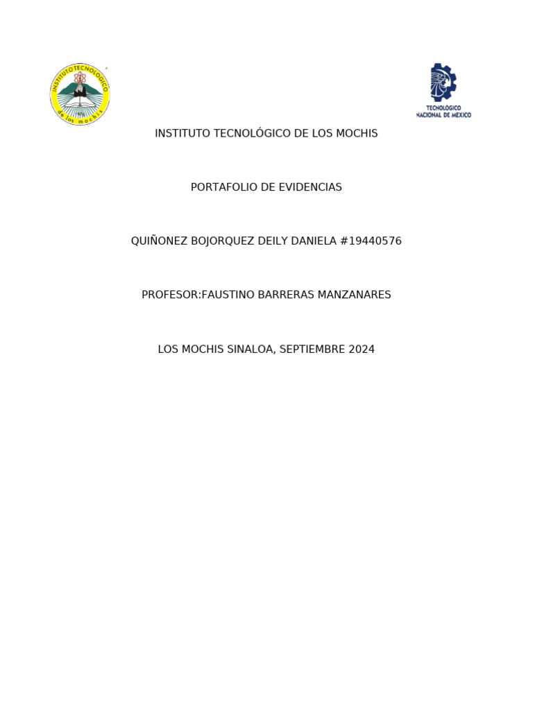 Portafolio Quiñonez Bojorquez Deily Daniela | PDF | Desviación Estándar ...