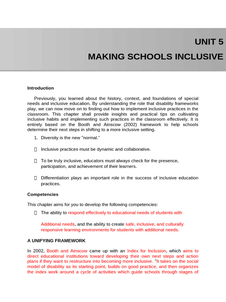 Creating Inclusive Culture | PDF | Inclusion (Education ...