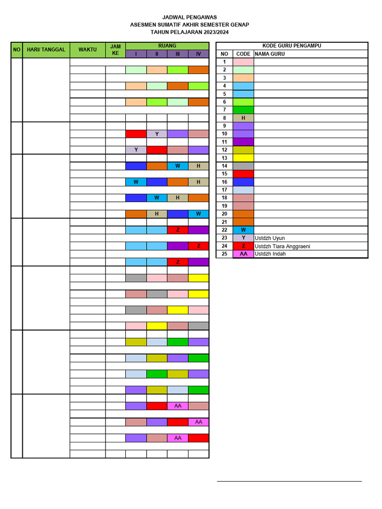 Jadwal Pengawas Asas 2024 | PDF