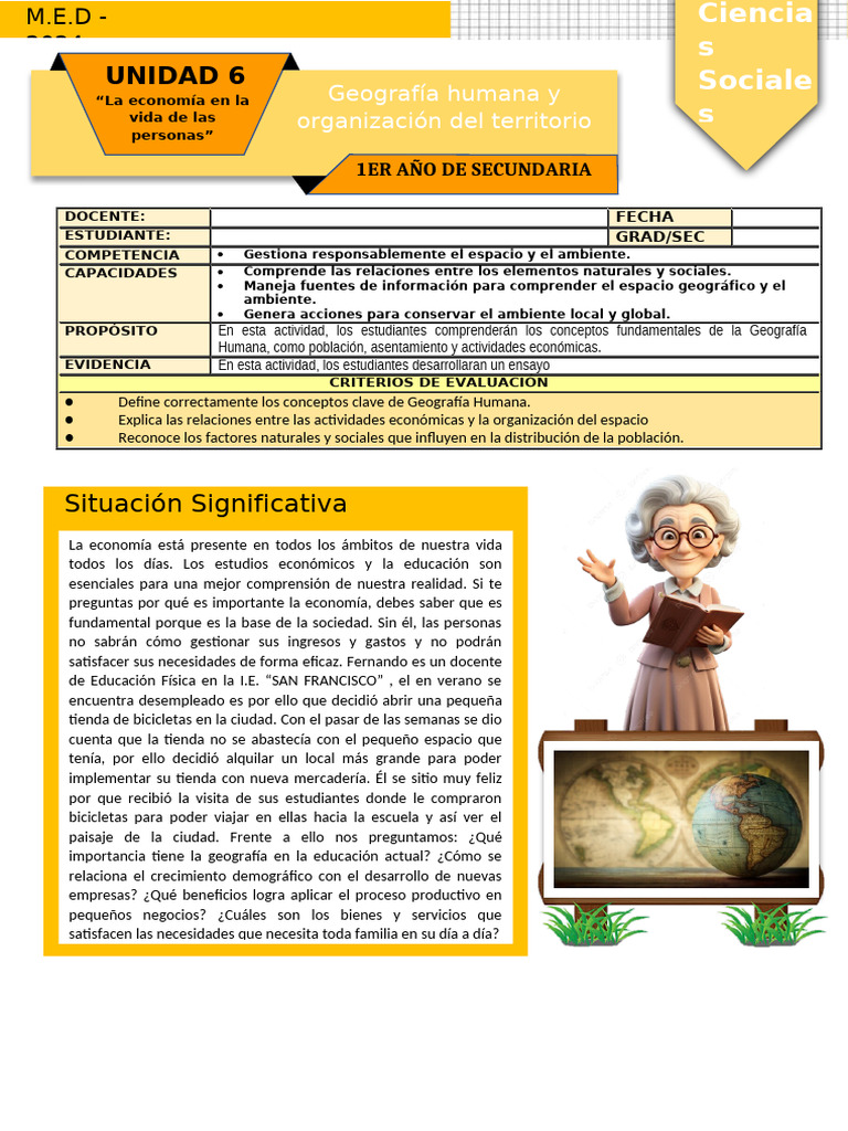 FICHA DE ACTIVIDAD CCSS 1°- SEMANA 1 | PDF