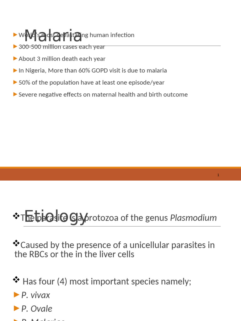 Malaria Lecture Note | PDF
