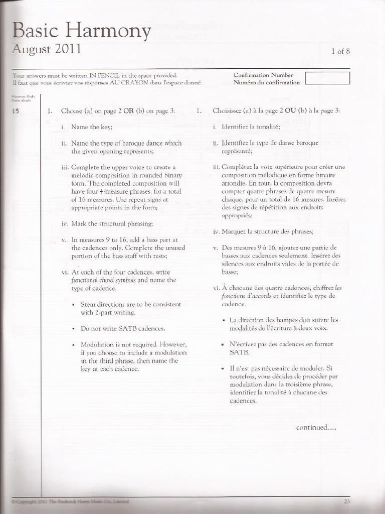 Basic Harmony August 2011 | PDF