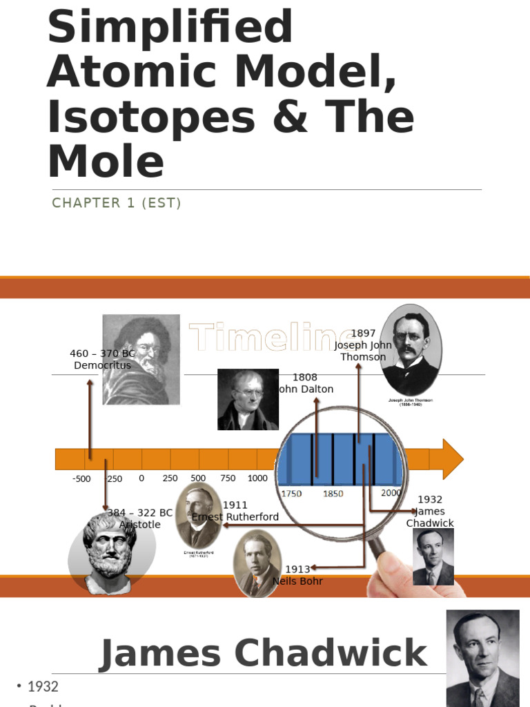 EST Chapter 1 Simplified Atomic Model, Isotopes & Mole | PDF