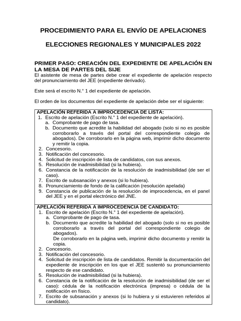 Procedimiento para El Envío de Apelaciones | PDF