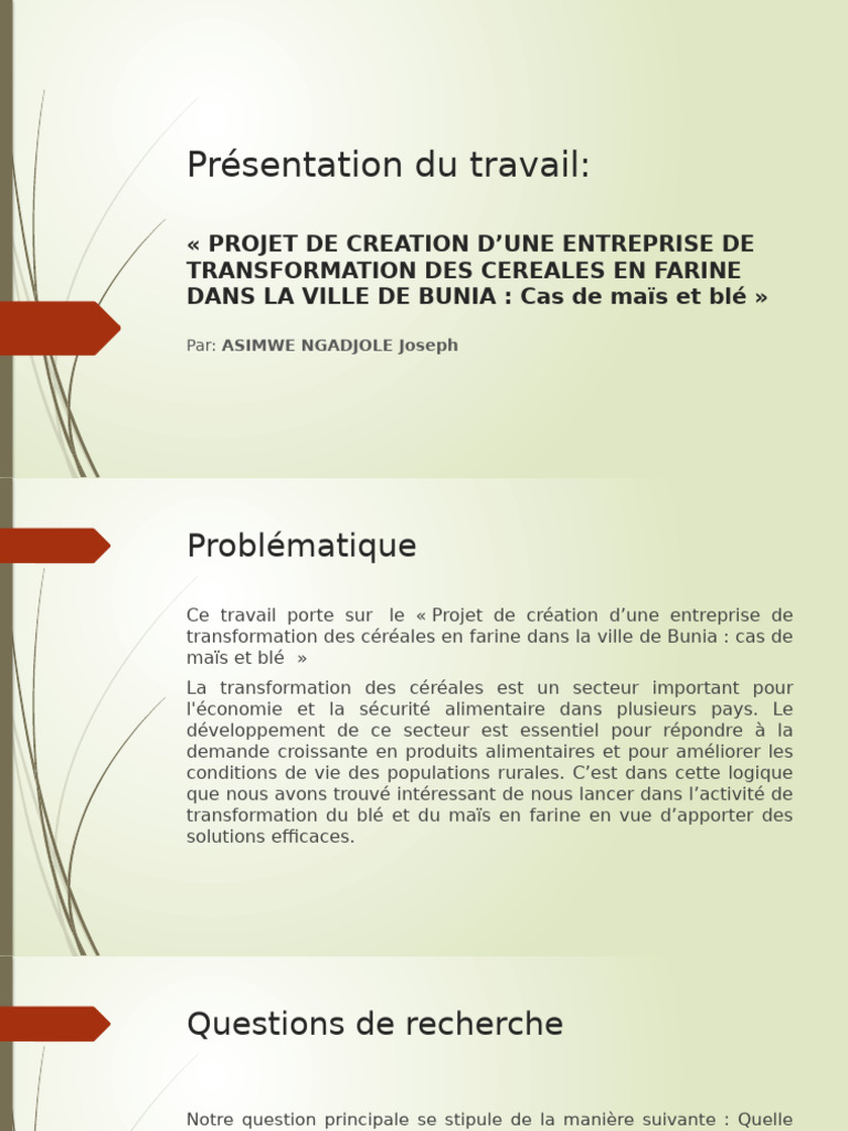 Présentation du projet tutoré | PDF