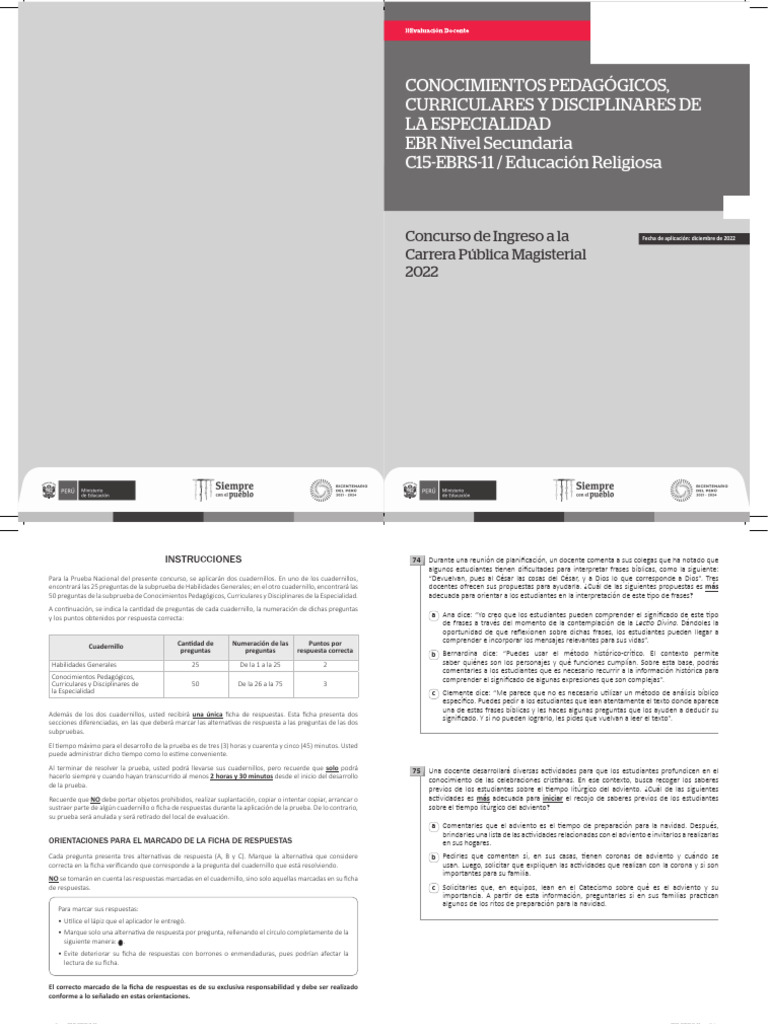 c15 Ebrs 11 Secundaria Educacion Religiosa f1 | PDF