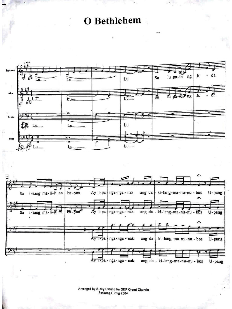 Bethlehem Music Sheet | PDF