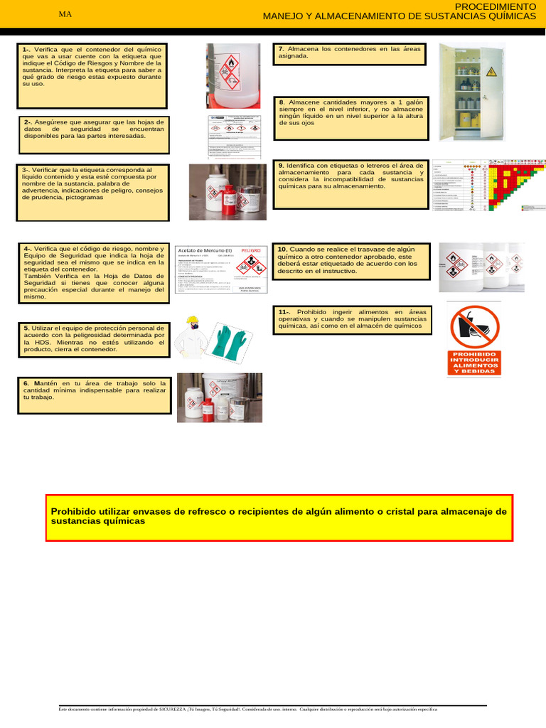 Manejo y Almacenamiento de Sustancias Químicas SICUREZZA | PDF