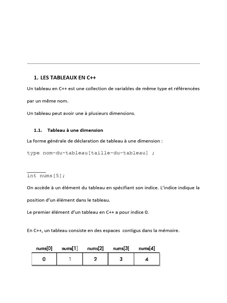 Chap4 Tablaeaux Et Chaines de Caracteres | PDF