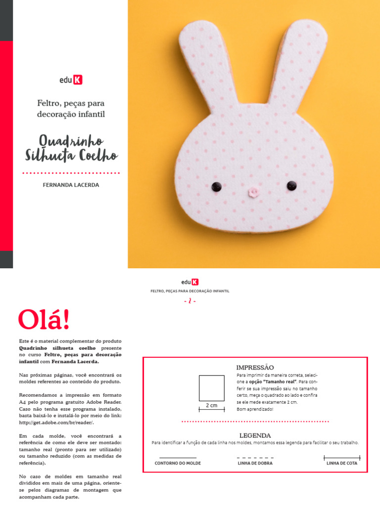 Moldes - Quadrinho Silhueta Coelho | PDF