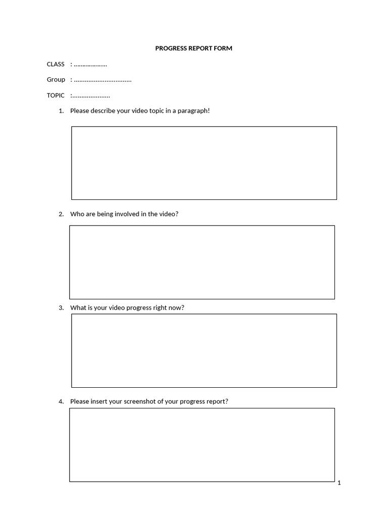 PROGRESS REPORT FORM (1) | PDF