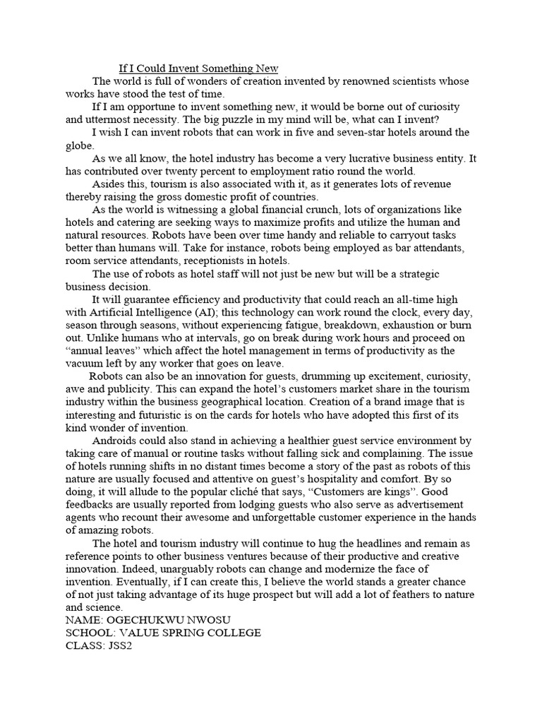 If I Could Invent Something New | PDF