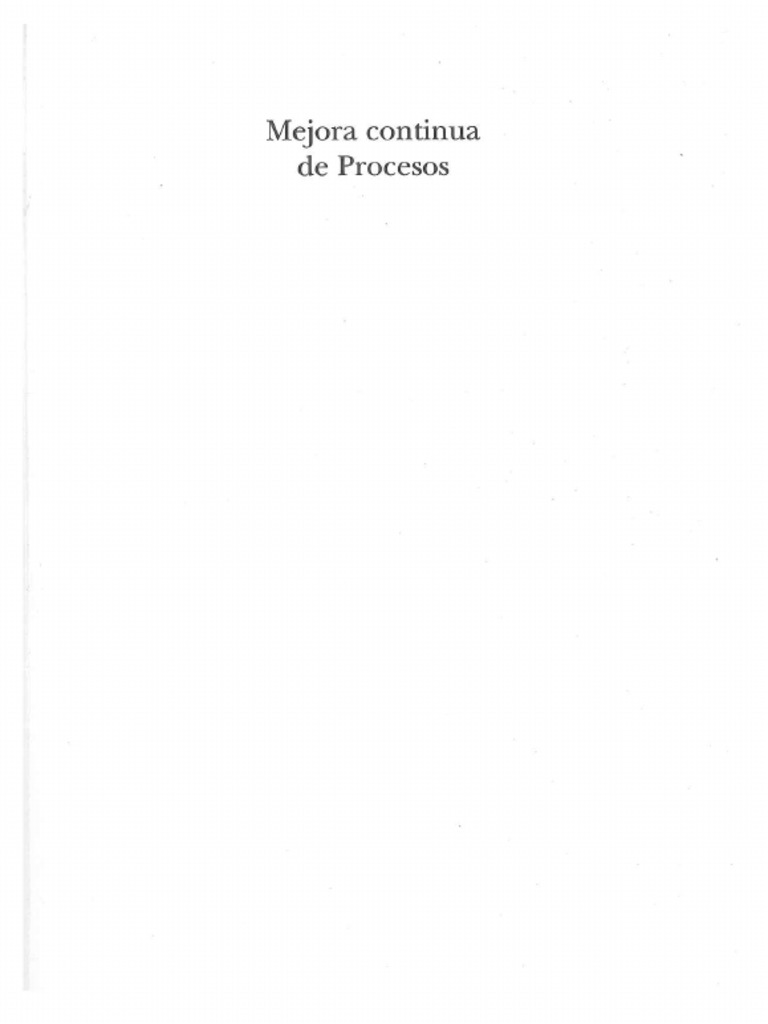Mejora Continua De Procesos Pdf