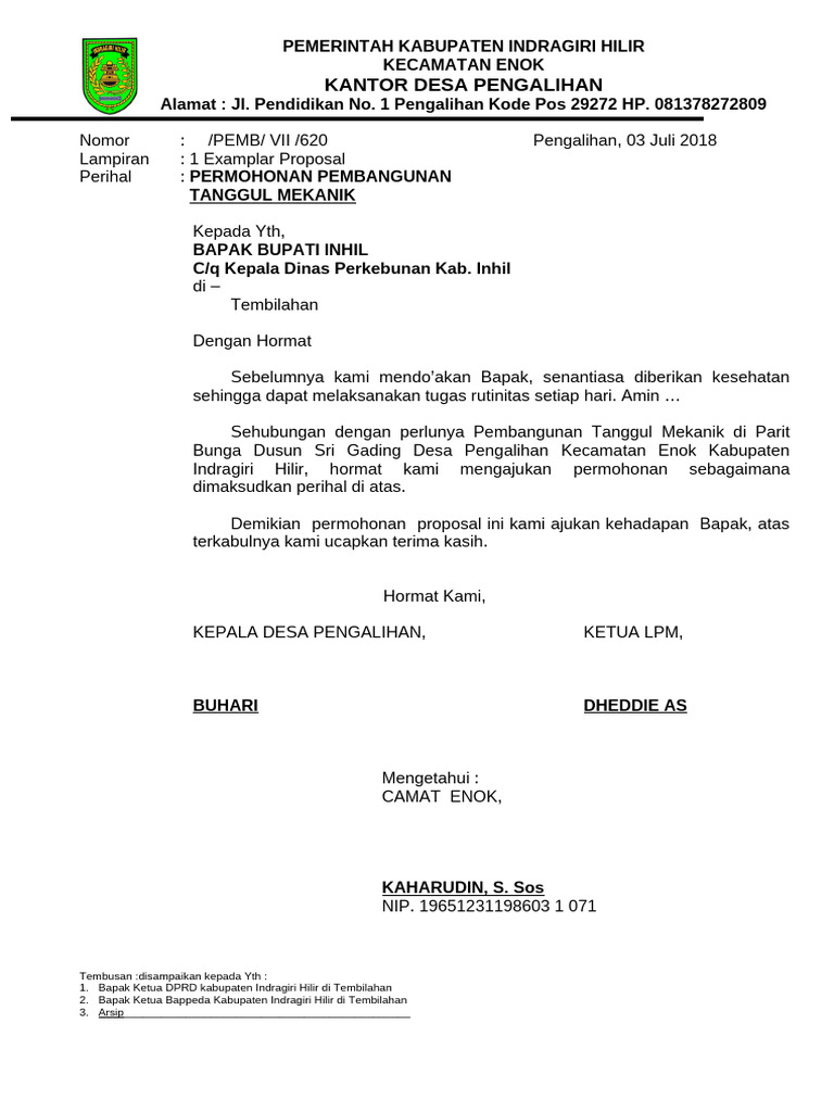 PROPOSAL TANGGUL MEKANIK P. Bunga | PDF