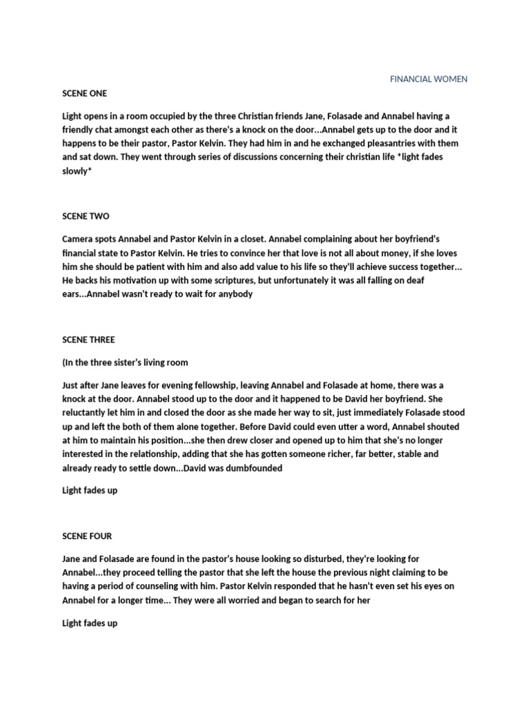 FINANCIAL WOMEN Script | PDF