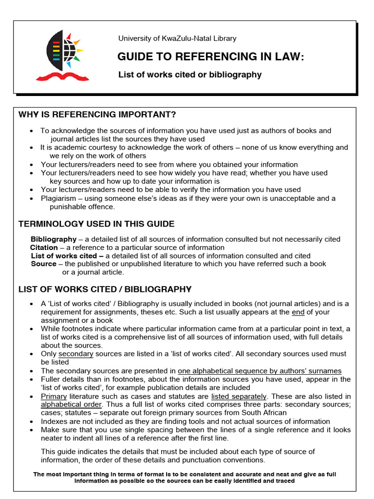 School of Law Guide to Referencing | PDF