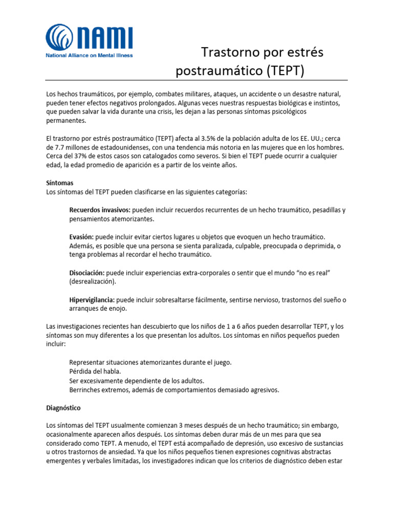 Spanish_PTSD_trastorno-por-estres-postraumatico | PDF