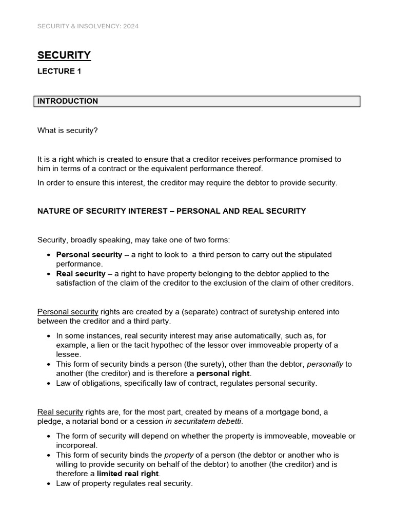 LECTURE 1 - SECURITY (2024) | PDF