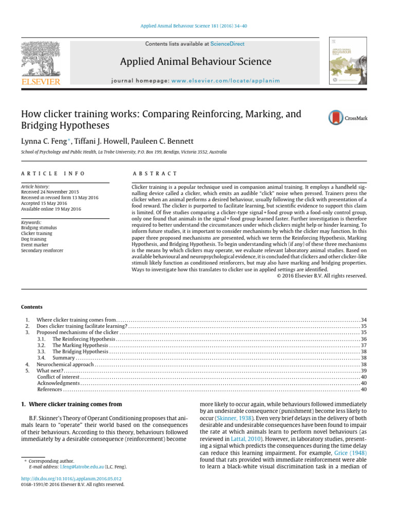 Clicker Comparing Reinforcing Marking Bridging | PDF
