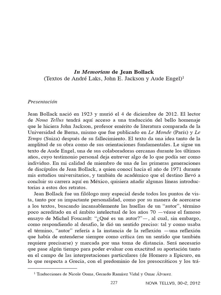 Bollak in Memoriam | PDF