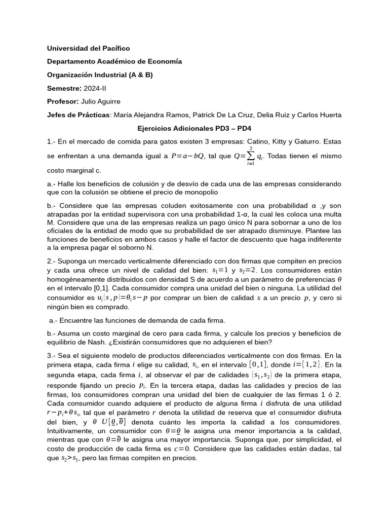 Ejercicios PC2 - Enunciados | PDF