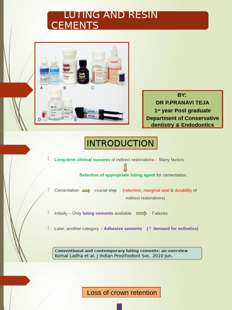 Seminar 3 - Luting Cements | PDF