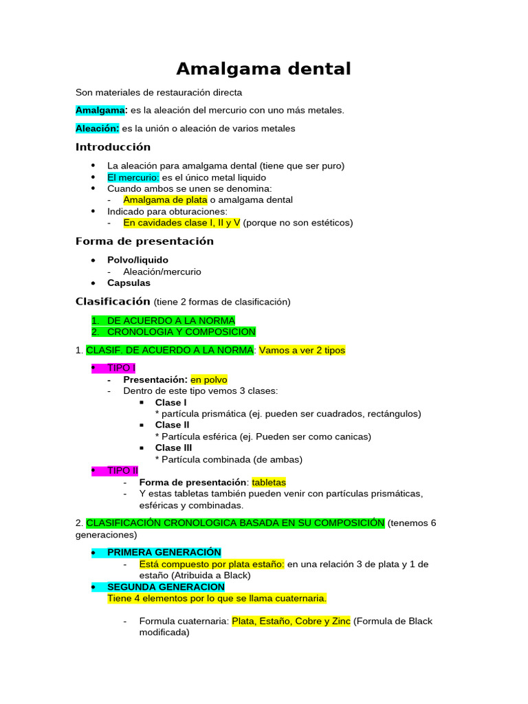 Amalgama Dental | PDF