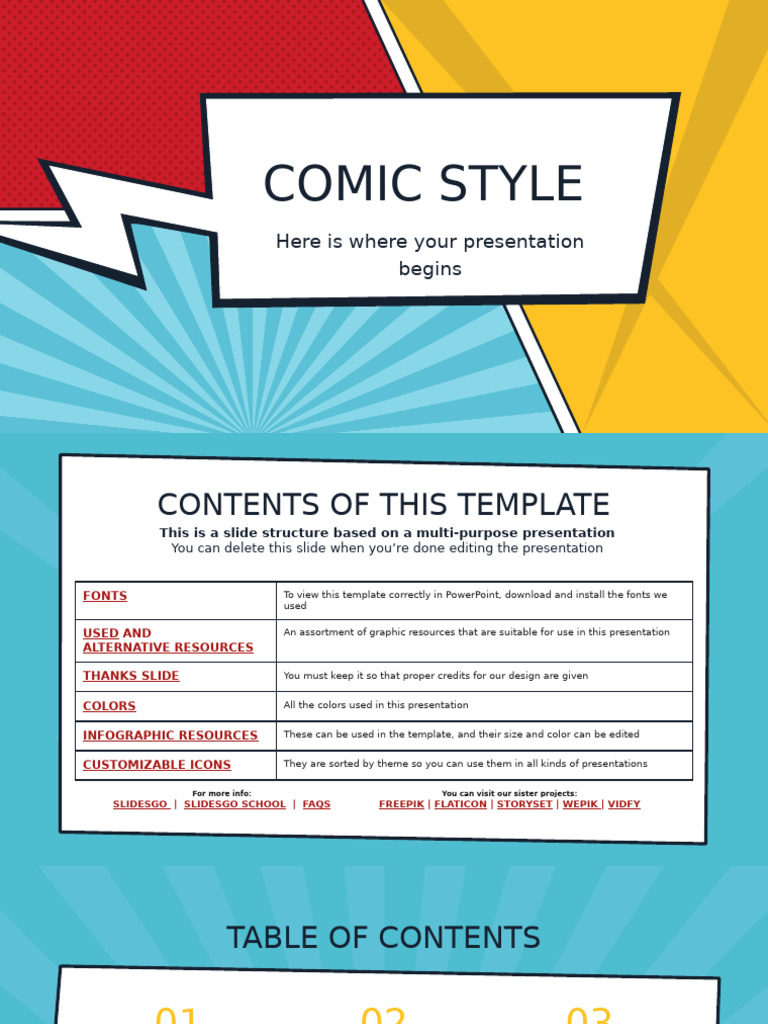 Comic Style XL by Slidesgo | PDF