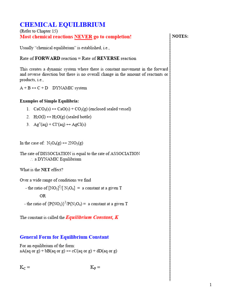 4chemical Equilibria | PDF