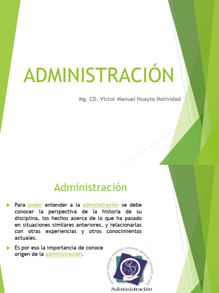 ADMINISTRACI-N - CLASE 1 - MG CD VICTOR MANUEL HUAYTA NATIVIDAD | PDF | Self-Improvement