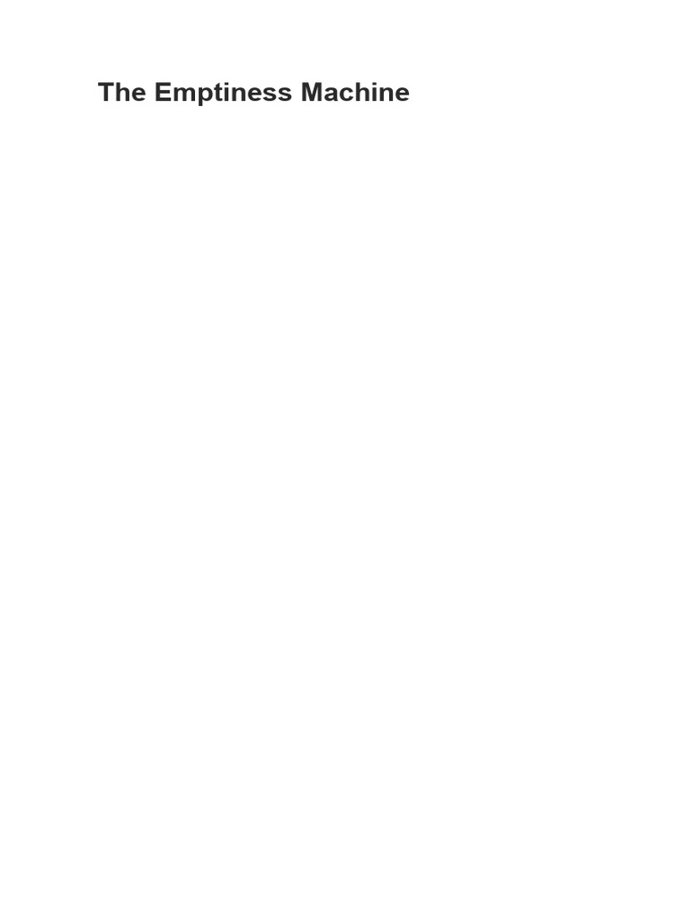 The Emptiness Machine | PDF