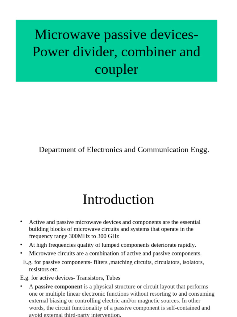 Power Divider, Combiner and Coupler_modified | PDF