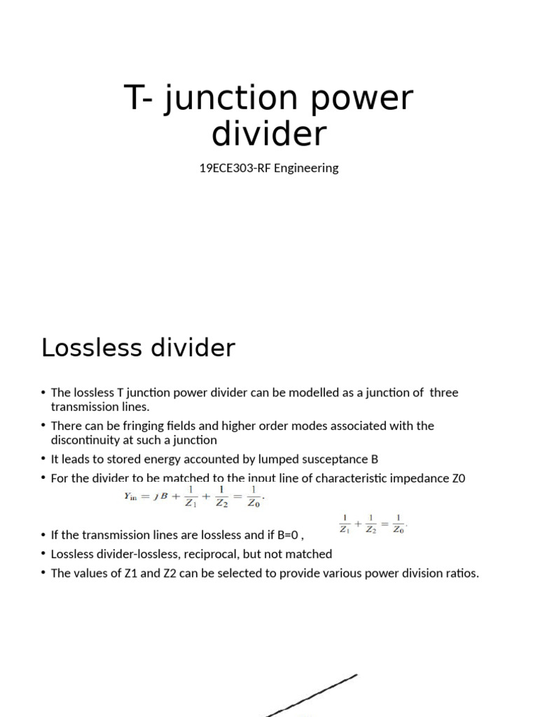 T-Junction Power Dividers Explained | PDF | Transmission Line ...