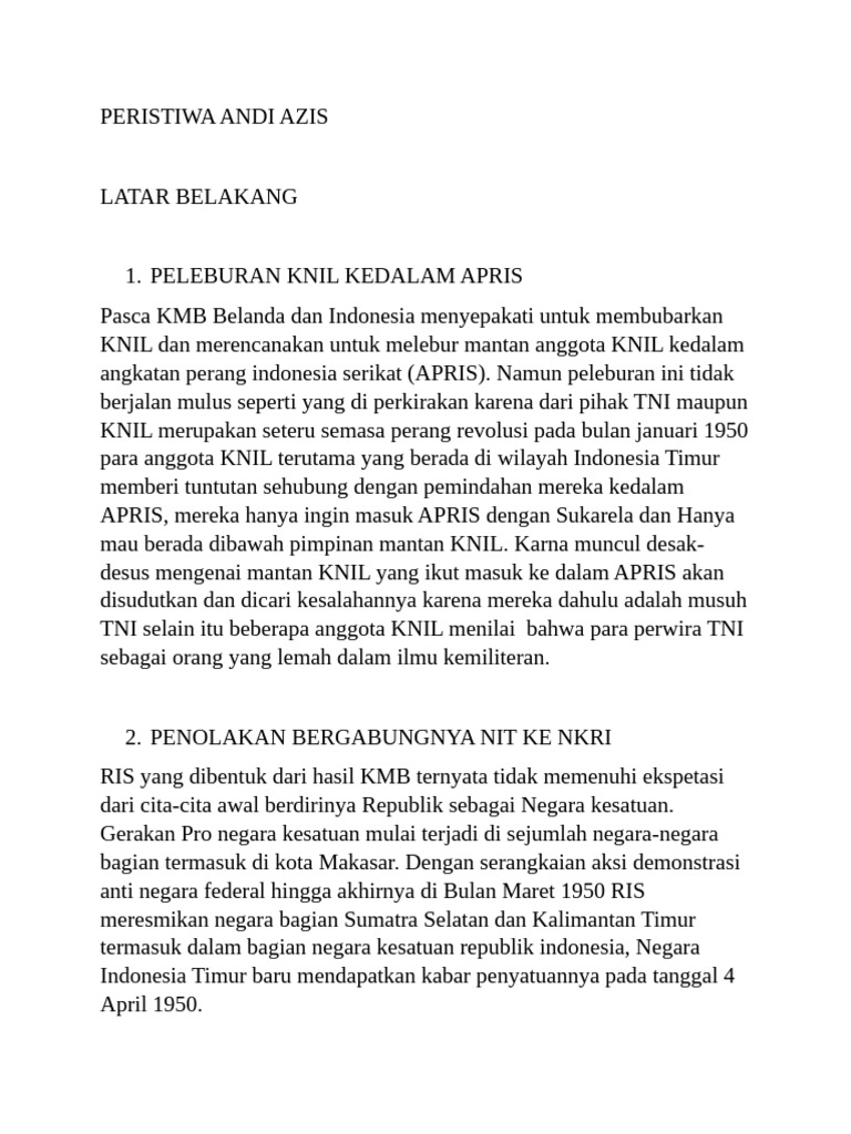 PERISTIWA ANDI AZIS. by - CBL. | PDF
