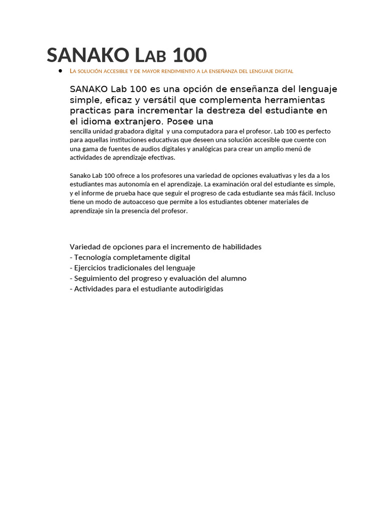 SANAKO Lab 100 | PDF