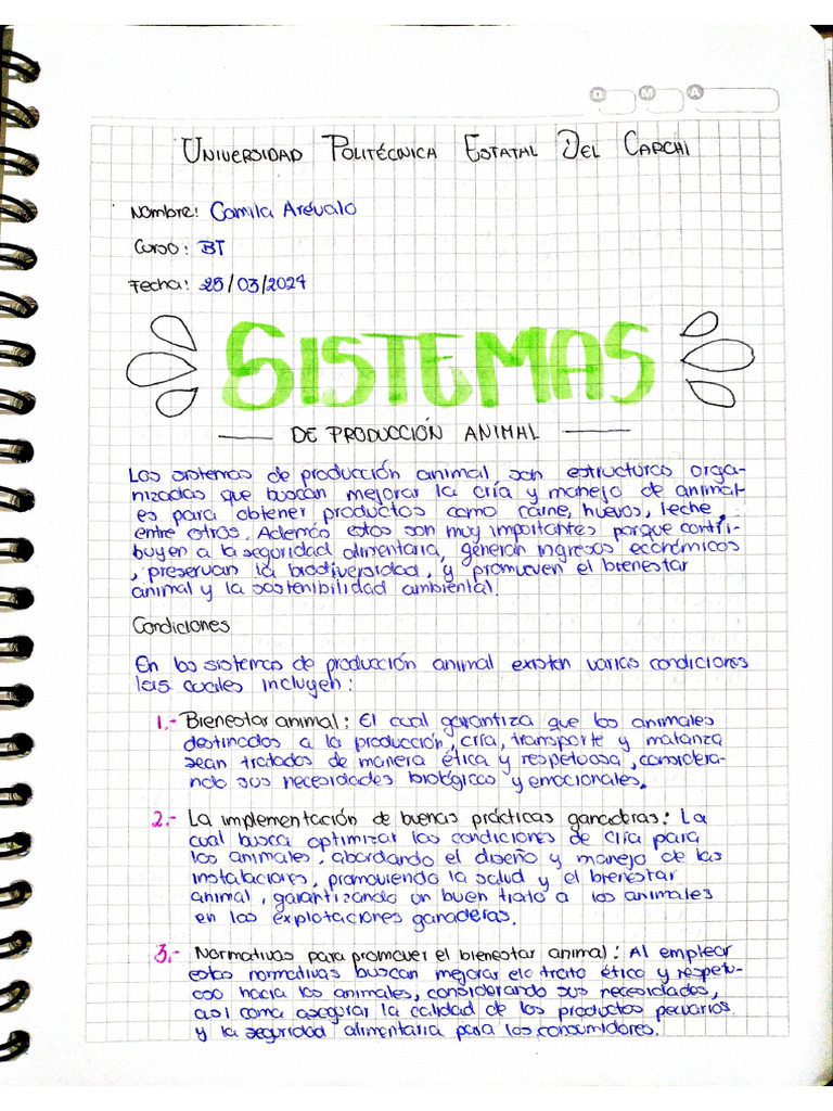 Sistemas de Producción Animal - Arévalo Jennifer - BT | PDF