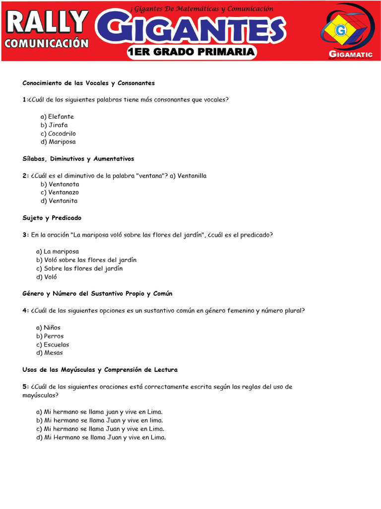 1er Grado Comunicación 1 Pdf