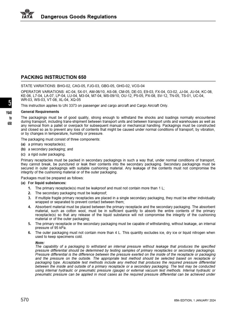 IATA Packaging Dangerous Goods Regulation6500 | PDF | Ice | Technology ...