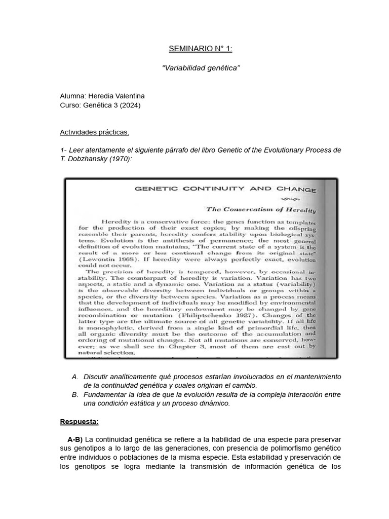 TP 1 Genetica 3 Heredia | PDF