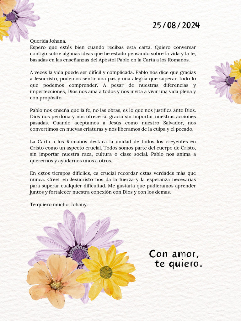 Documento A4 de Carta de Amor para Alguien Especial Ilustrada | PDF