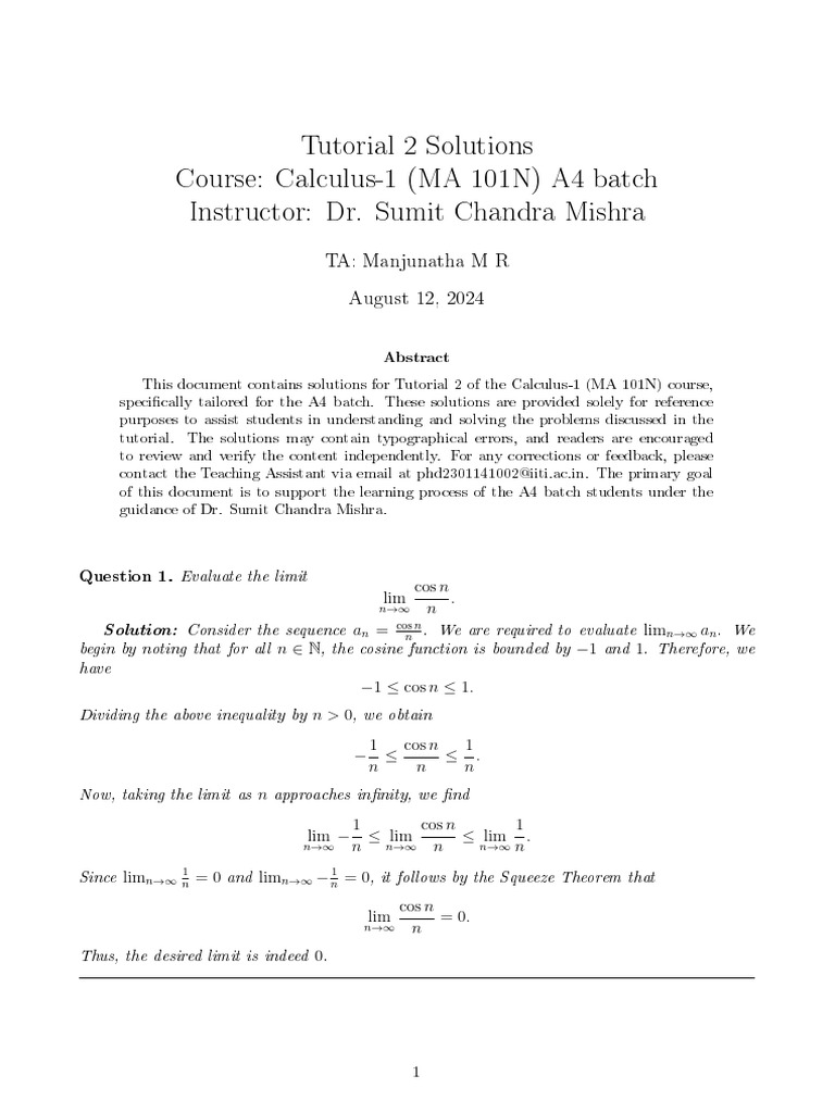 Tutorial 2 Answers | PDF