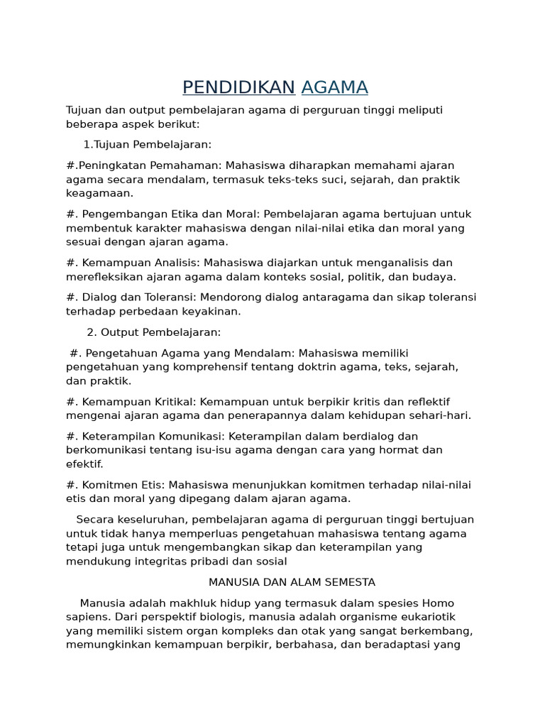 Pendidikan Agama | PDF