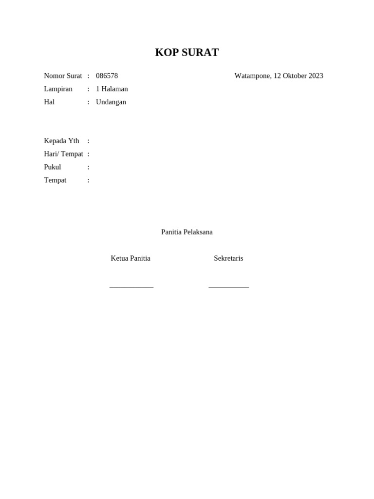 Latihan Kop Surat | PDF