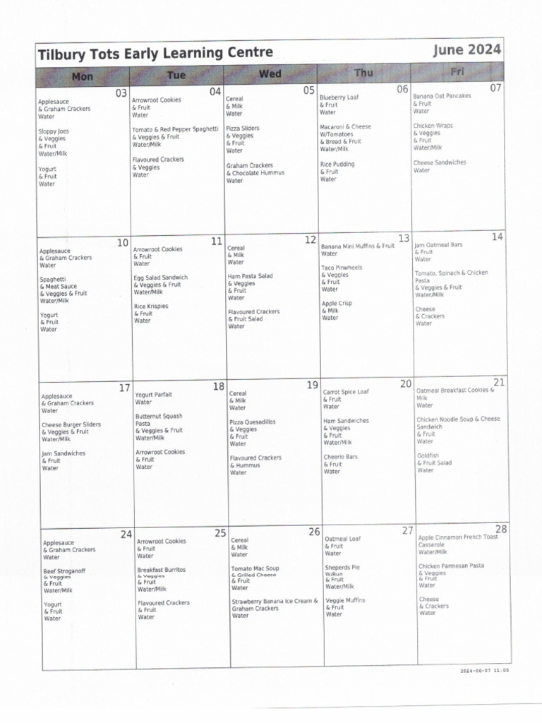 June Menu | PDF