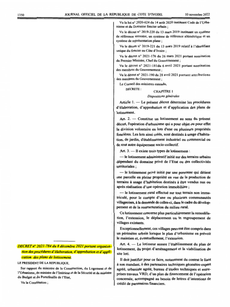 2021-12-08 D2021-784 - Plans - de - Lotissement | PDF