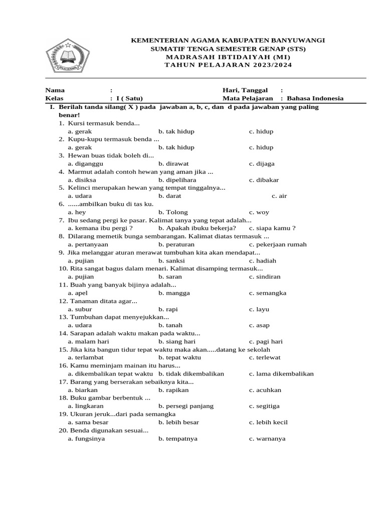 Bahasa Indonesia STS | PDF